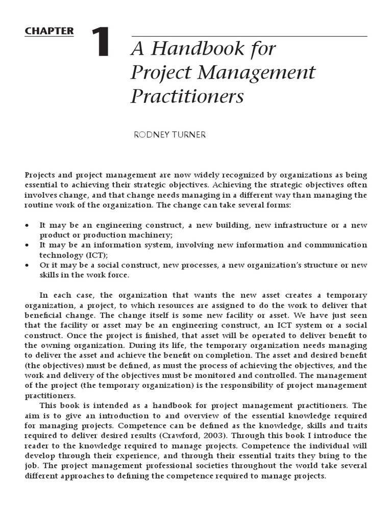 A Handbook For Project Management Practitioners: Rodney Turner | PDF ...