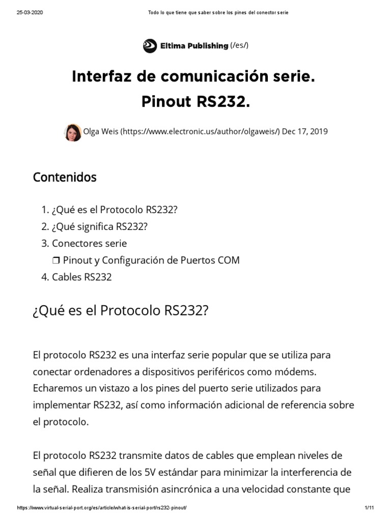 Interfaz de Comunicación RS-232 | PDF | Hardware de la computadora | Protocolos de capa física