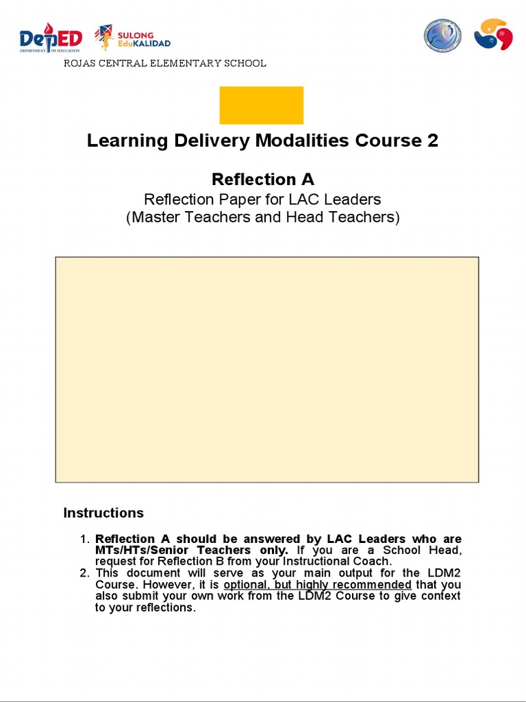 Learning Delivery Modalities Course 2: Reflection A | PDF | Distance Education | Learning