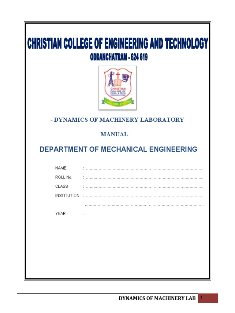 Dynamic Lab Manual | PDF | Rotation Around A Fixed Axis | Gyroscope