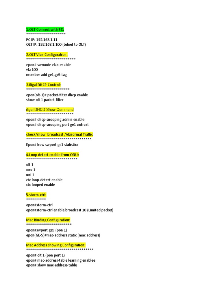 OLT and ONU Configuration Guide | PDF | Peer To Peer | Backup