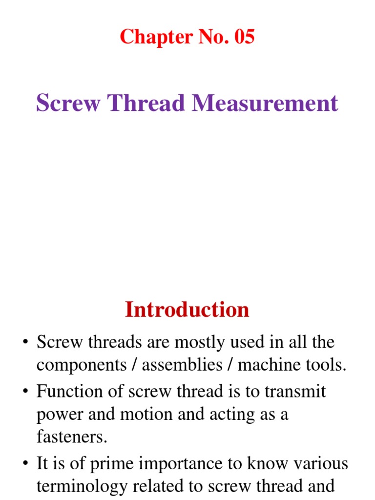 Screw Thread Measurement | Download Free PDF | Screw | Helix
