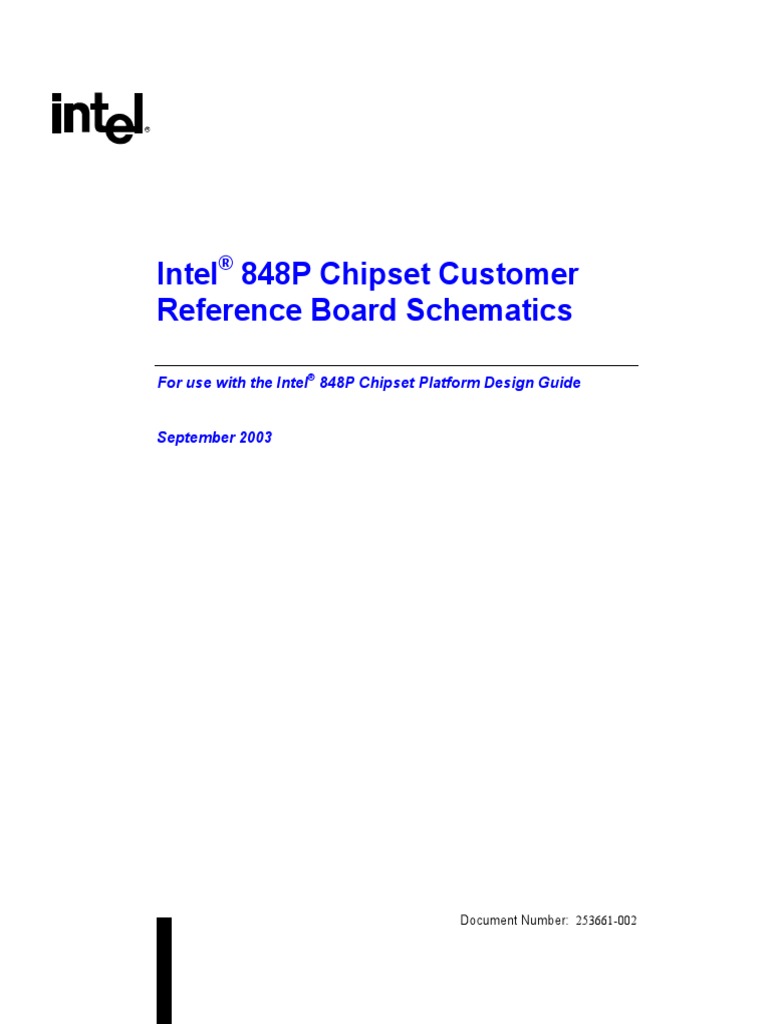 Intel 848P Chipset Customer Reference Board Schematics | PDF ...