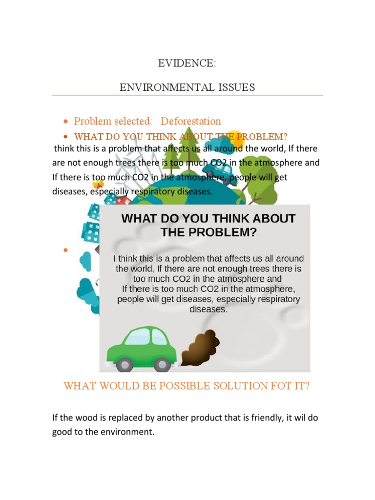 Problem Selected: Deforestation: Evidence: Environmental Issues | PDF | Science & Mathematics