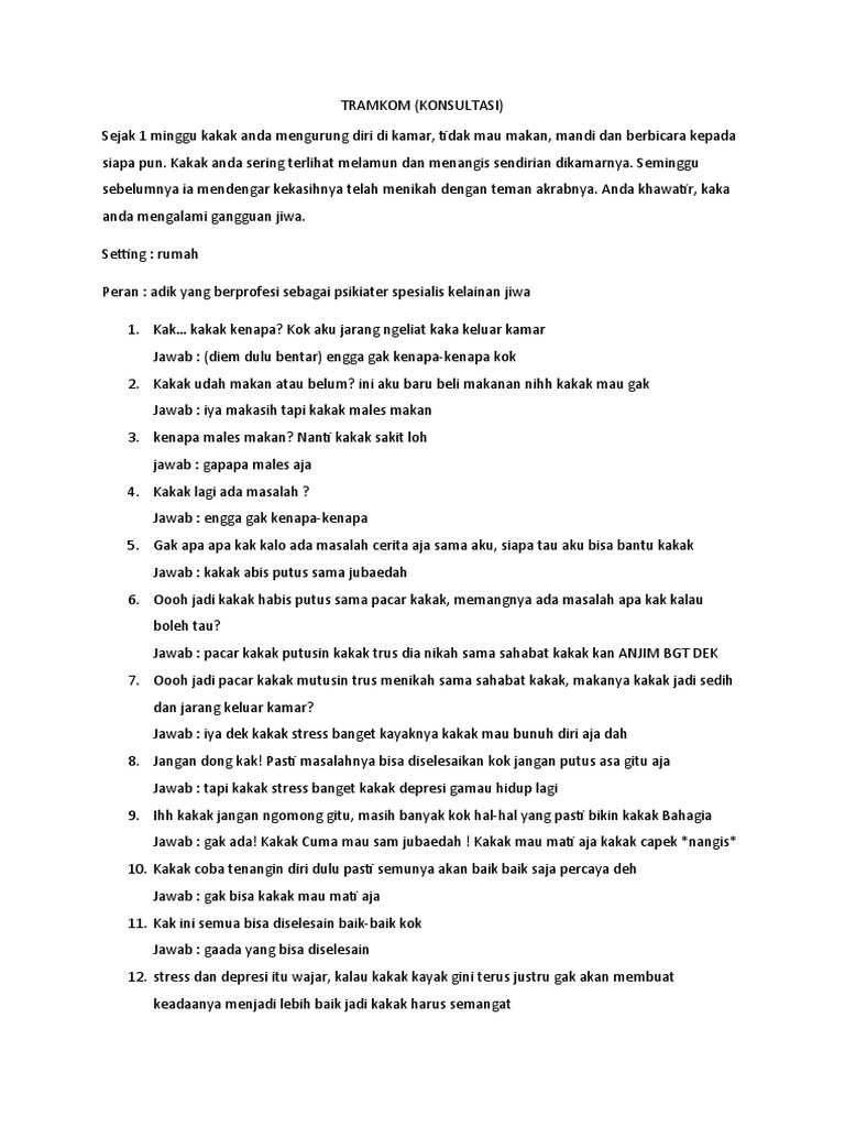 Depresi Pasca Putus Cinta dan Penghianatan Sahabat | PDF