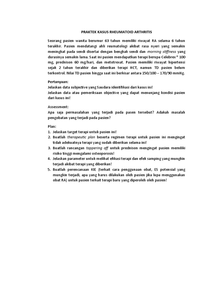 Rheumatoid Artritis Pdf Pengembangan Diri Kesehatan Holistik