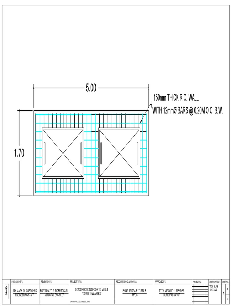Construction of Septic Vault Details | PDF