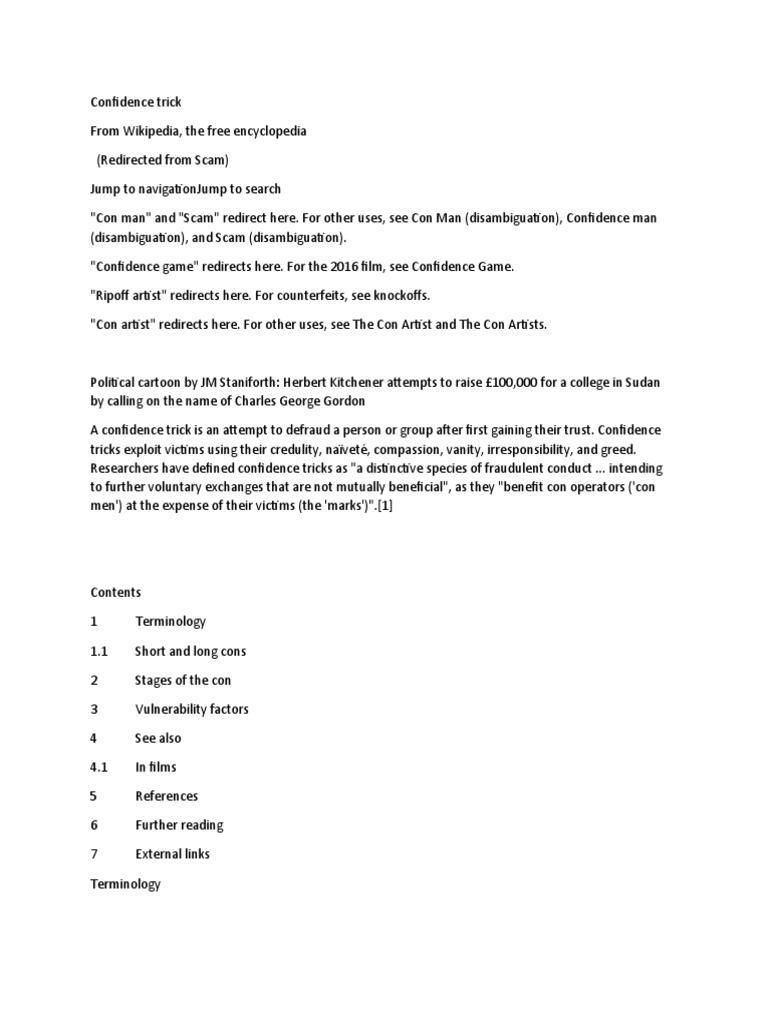 Confidence Trick | PDF | Confidence Tricks | Psychological Manipulation