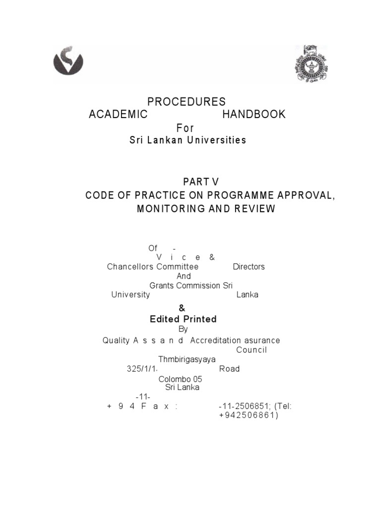 Academic Procedures Handbook | PDF | Curriculum | Educational Assessment