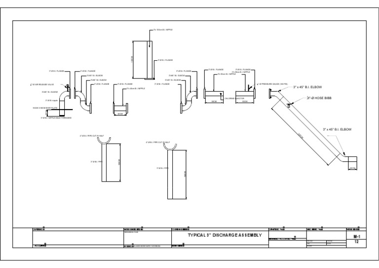 M-1 12 Typical 3'' Discharge Assembly: 3" X 45° B.I. ELBOW | PDF ...