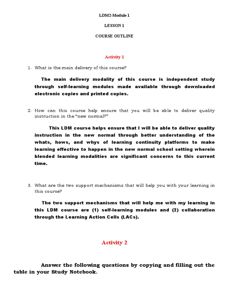 LDM2 Module 1 | PDF | Learning | Teachers