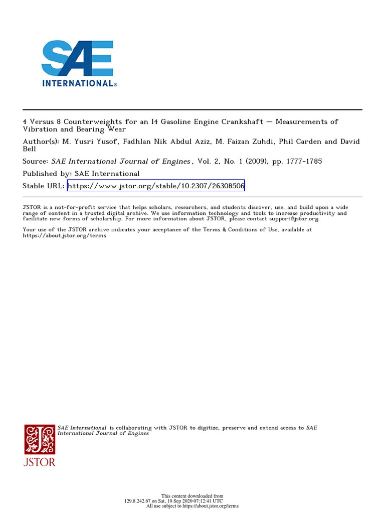 4 Versus 8 Counterweights For An I4 | PDF | Inline Four Engine ...