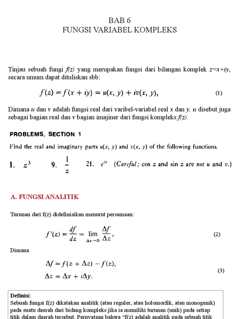 Bab 6 Fungsi Variabel Kompleks | PDF