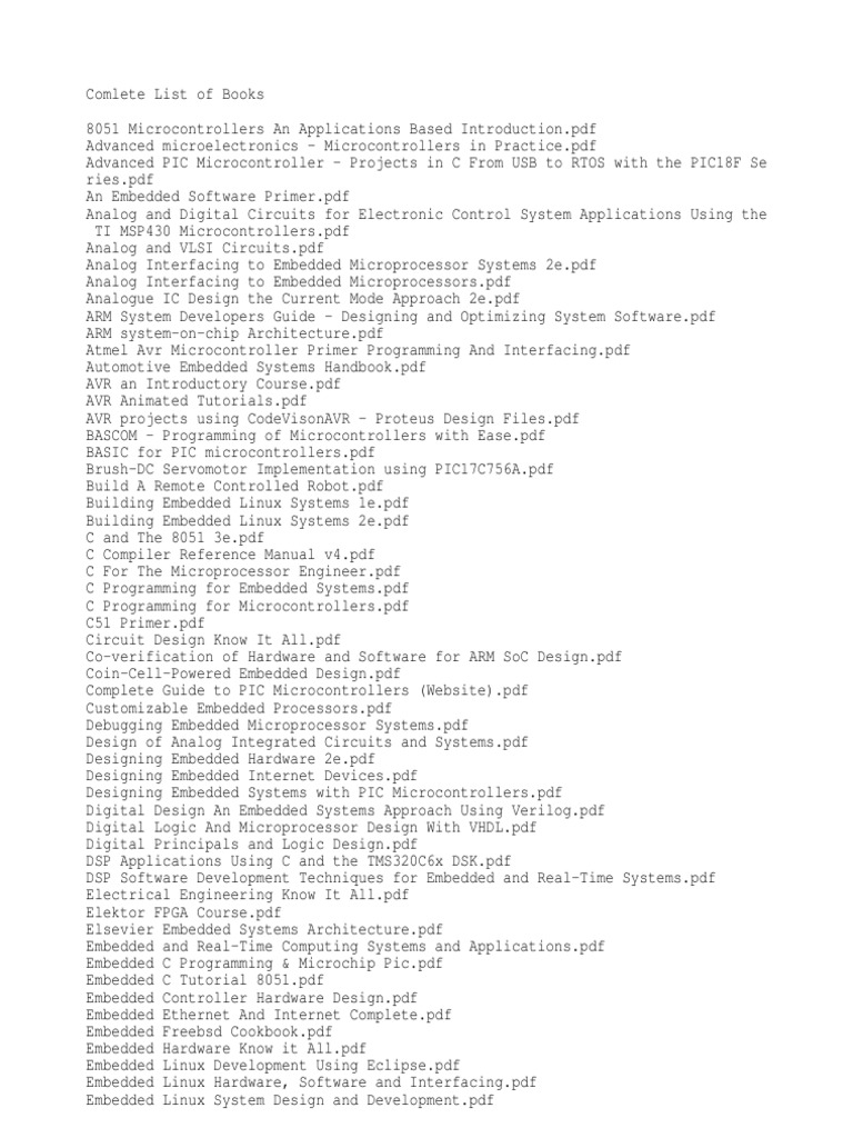 Embedded Systems Books Tools Pack | PDF | Microcontroller | System On A ...