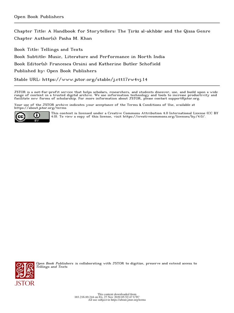Storytelling in the Qissa Genre | PDF | Storytelling | Genre