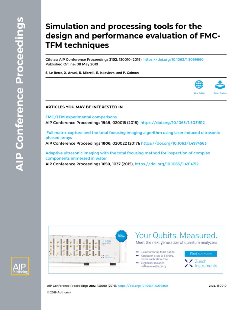 Simulation and Processing Tools For The Design and Performance ...