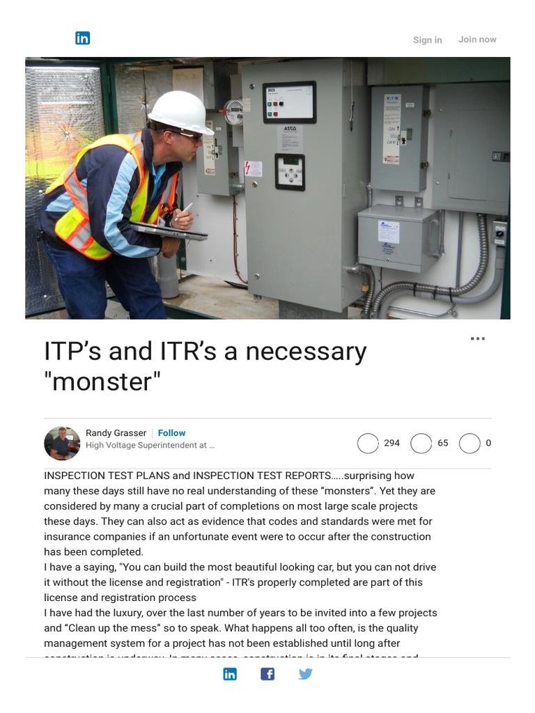 ITP's and ITR's A Necessary - Monster - PDF | PDF | Business