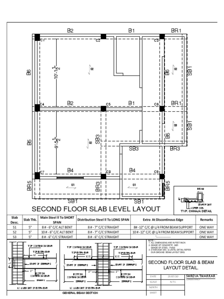 21-07-20 All Slab & Beam Drawing Detail For Dabhoi Ring Road Khatikbhai ...