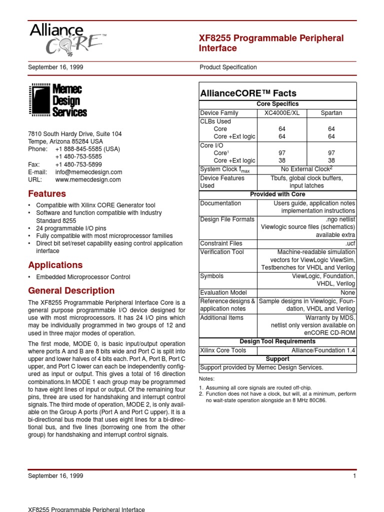 8255 | PDF | Vhdl | Input/Output