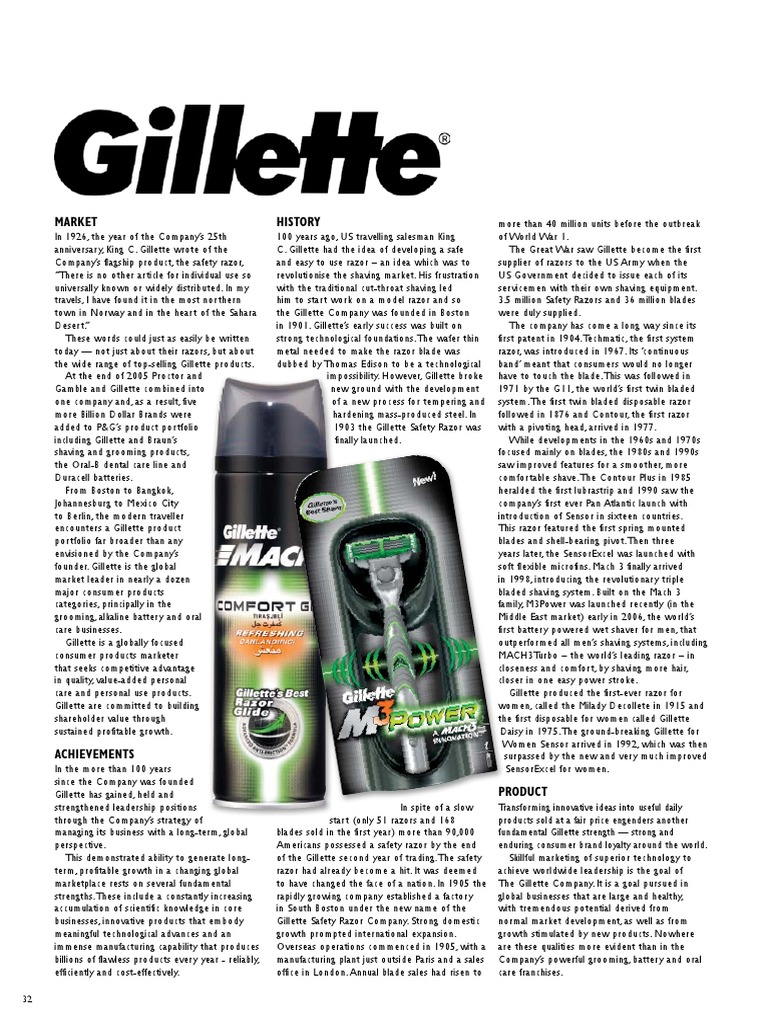 Recent Developments Brand Values: Gillette | PDF | Shaving | Razor
