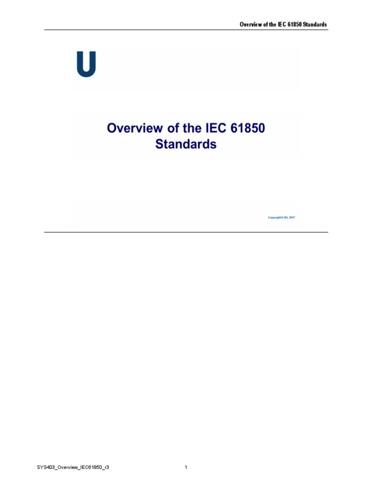 Overview of The IEC 61850 Standards | PDF | Object (Computer Science ...