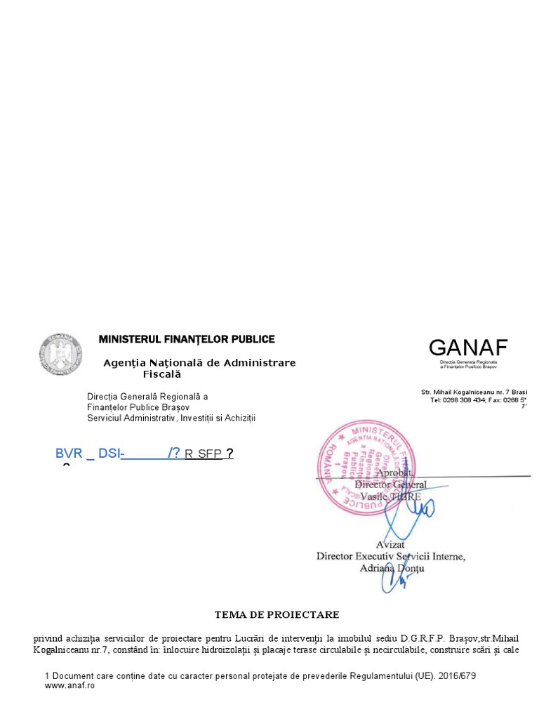 Tema de Proiectare Nr. 15285 | PDF