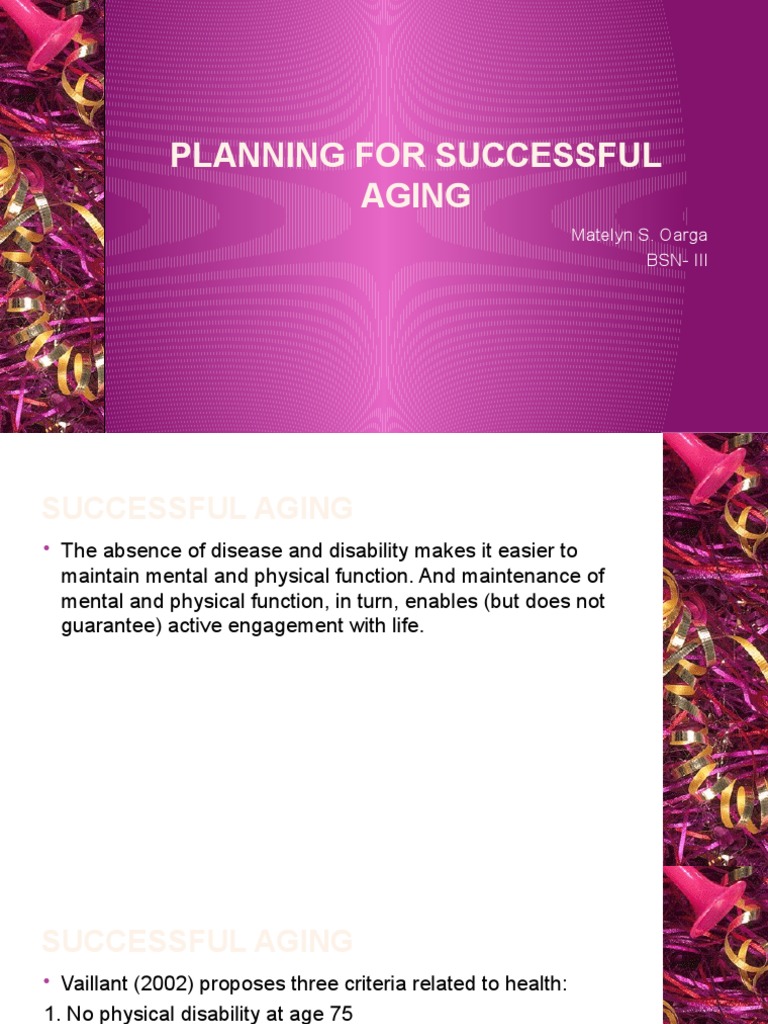 Planning For Successful Aging | PDF | Ageing | Disability