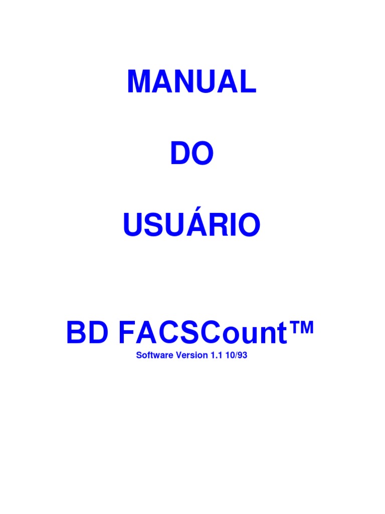 Manual Do Usuario FACSCount | PDF | Linfócito | Código de barras
