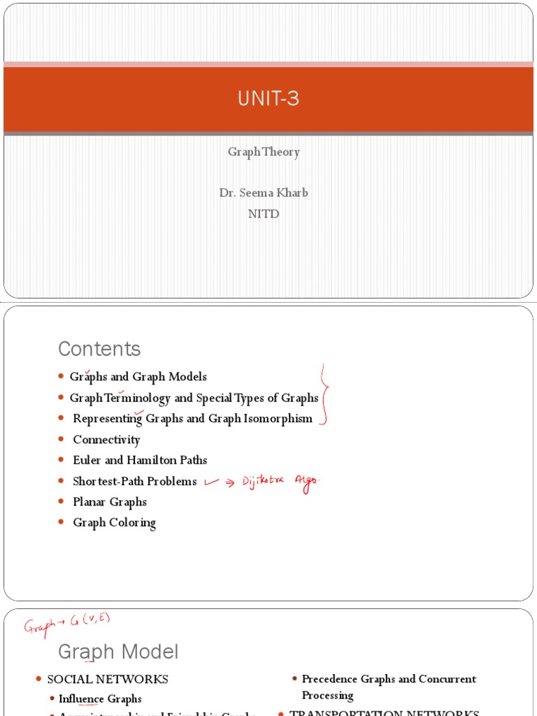 Unit-3Graph Theory | PDF | Vertex (Graph Theory) | Discrete Mathematics