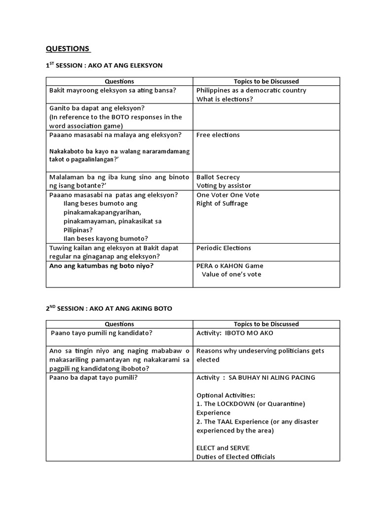 QUESTIONS - 4Ps Module | PDF