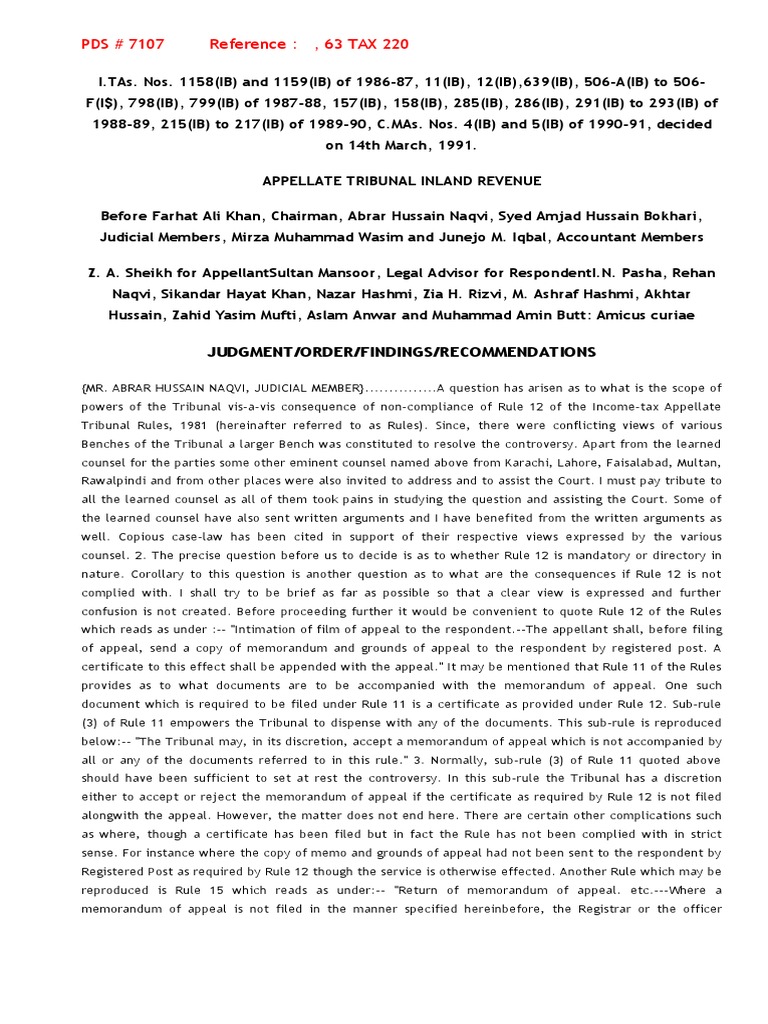 PDS # 7107 Reference 3 TAX 220 | PDF | Tribunal | Supreme Court Of India