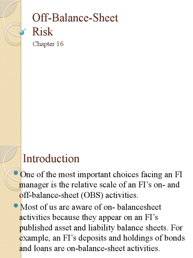 Off Balance Sheet | PDF | Option (Finance) | Derivative (Finance)