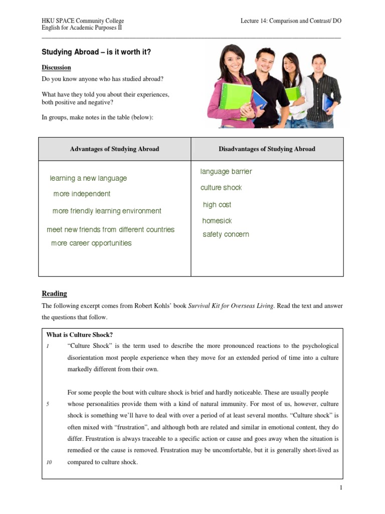 Studying Abroad - Is It Worth It?: Discussion | PDF | International ...