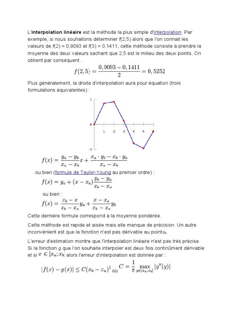 Interpolation Lineaire | PDF