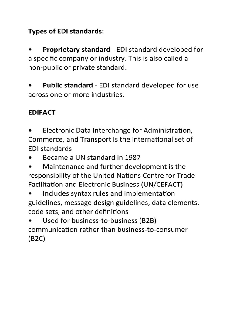 Types of EDI Standard | PDF
