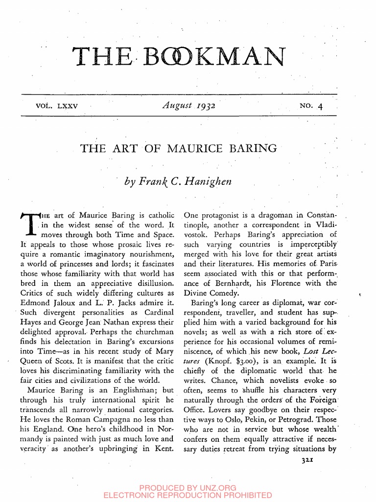 The Art and Influence of Maurice Baring | PDF | Samuel Taylor Coleridge ...