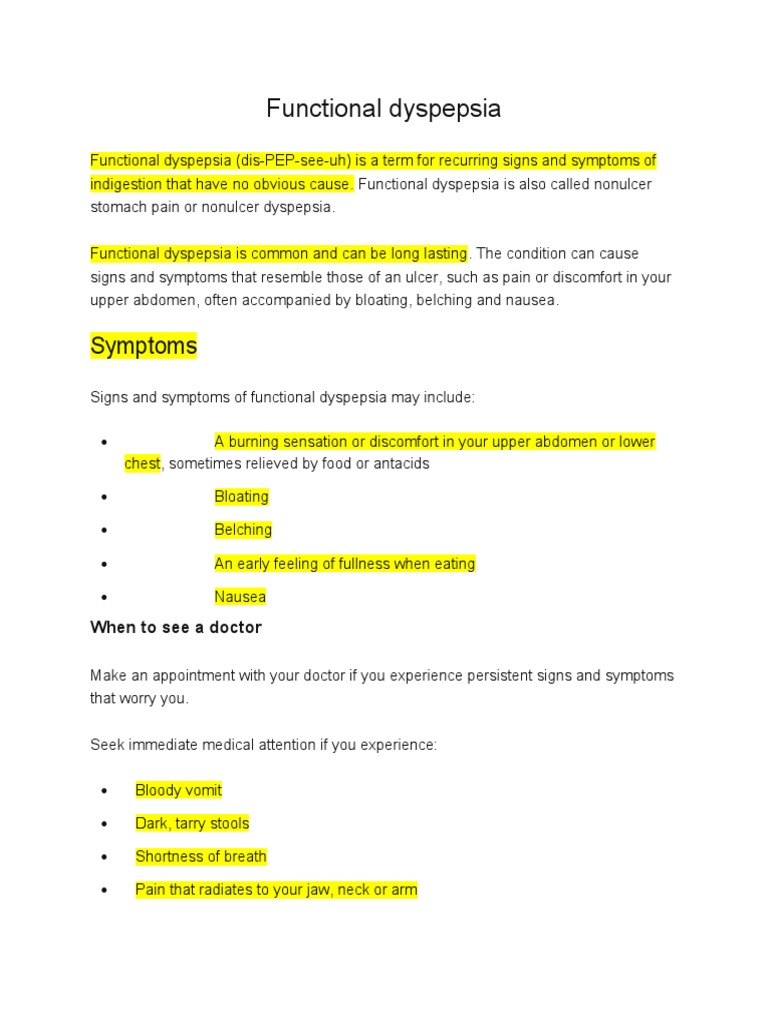 Functional Dyspepsia | PDF | Indigestion | Hepatitis