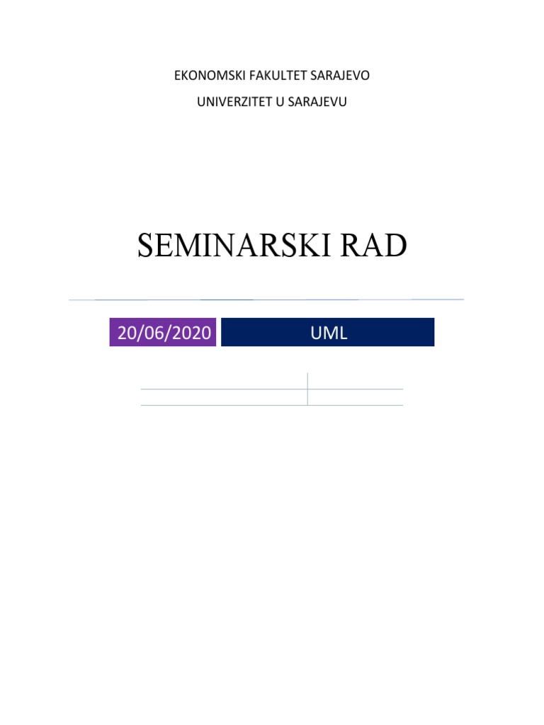 Seminarski Rad Na Temu UML | PDF