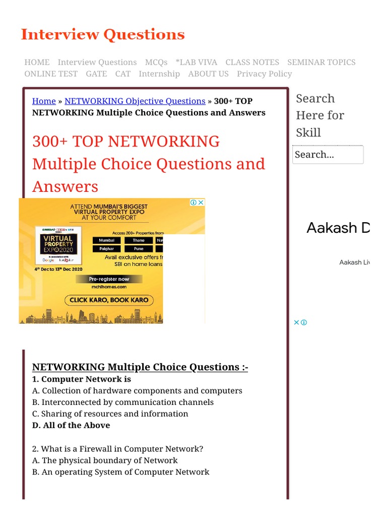 TOP 99 NETWORKING Multiple Choice Questions and Answers | PDF | Routing ... TOP 99 NETWORKING Multiple Choice Questions and Answers | PDF | Routing ...