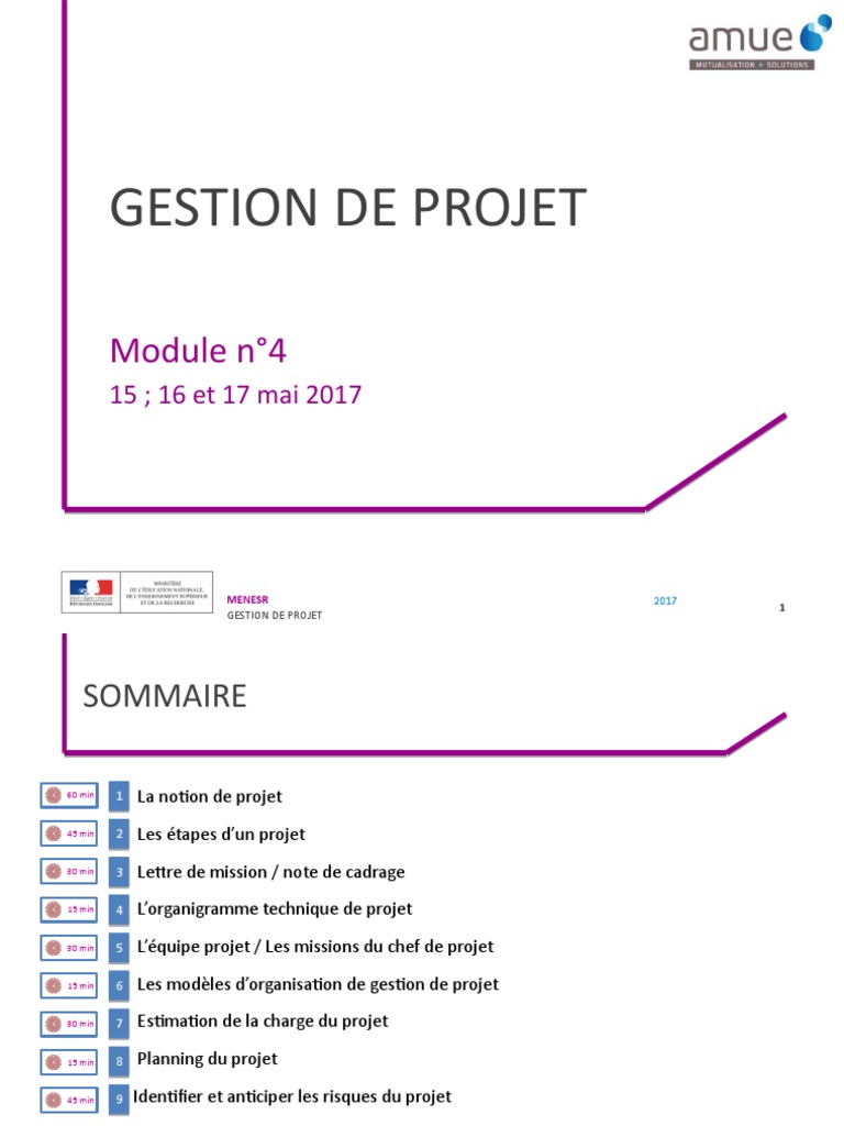 Support Gestion de Projet | PDF | Gestion de projet | Planification