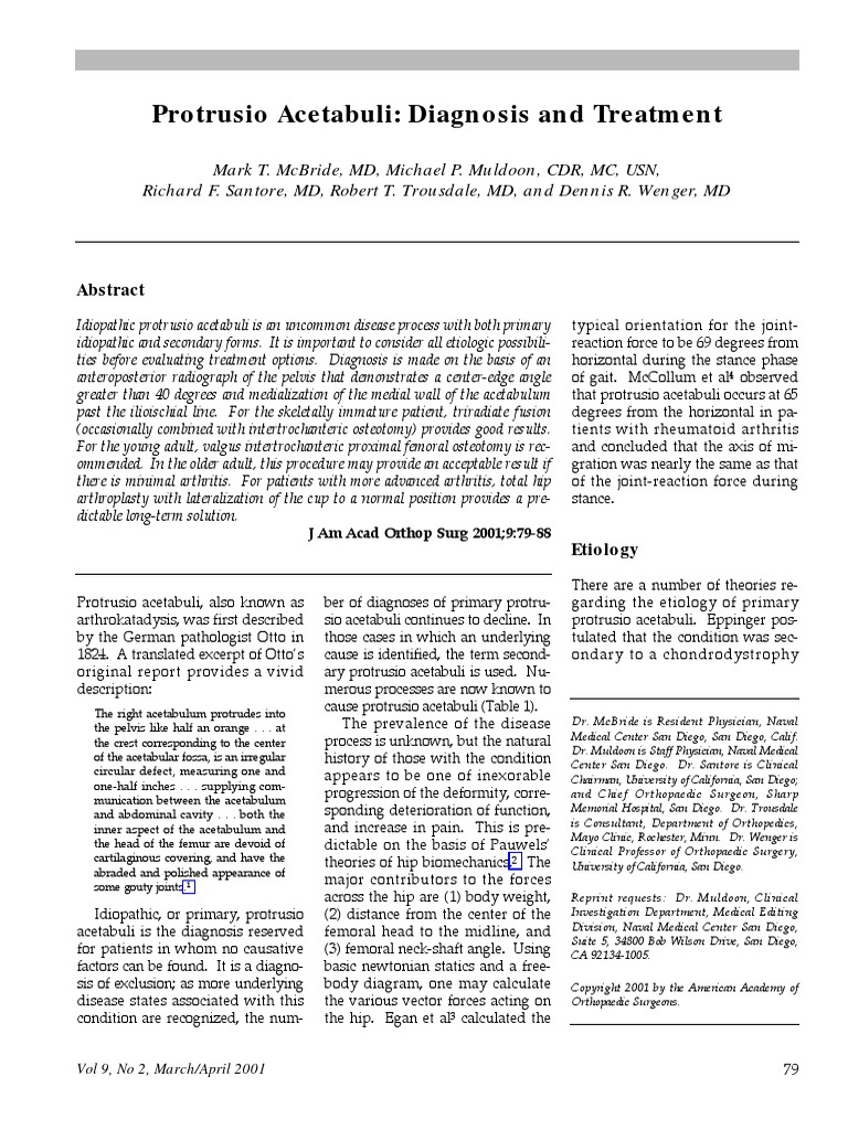 Protrusio Acetabuli Diagnosis and Treatment | PDF | Orthopedic Surgery ...