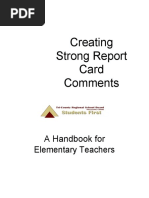 ESL Report Card Comments Guide | PDF | Reading Comprehension | English ...