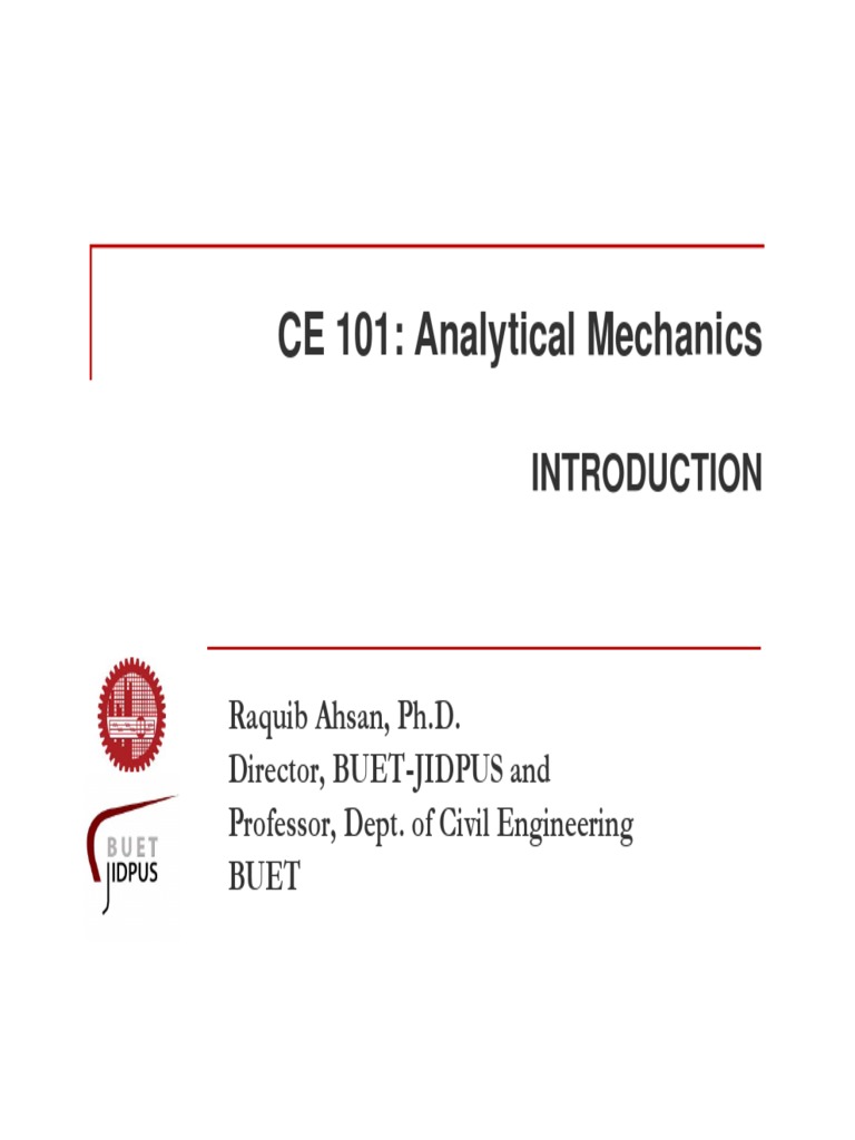 CE-101 Lec 1a Introduction | PDF | Force | Mechanics