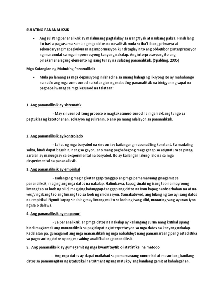 Mga Katangian NG Mabuting Pananaliksik | PDF Mga Katangian NG Mabuting Pananaliksik | PDF