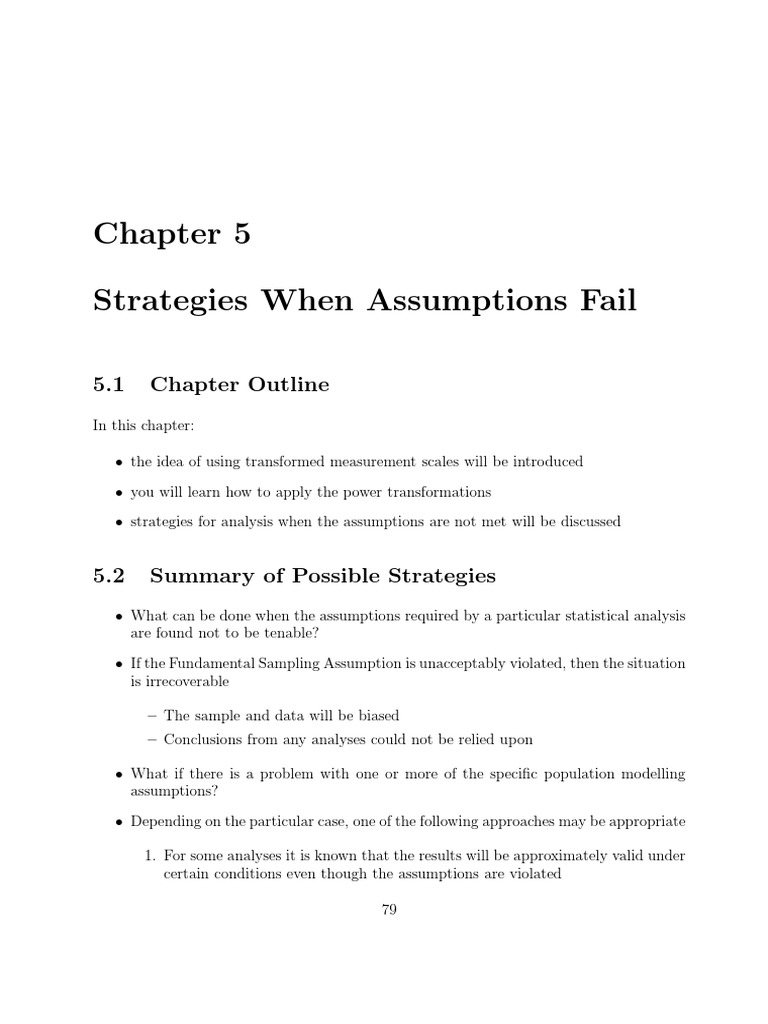 Strategies When Assumptions Fail: 5.1 Chapter Outline | PDF | Ph ...