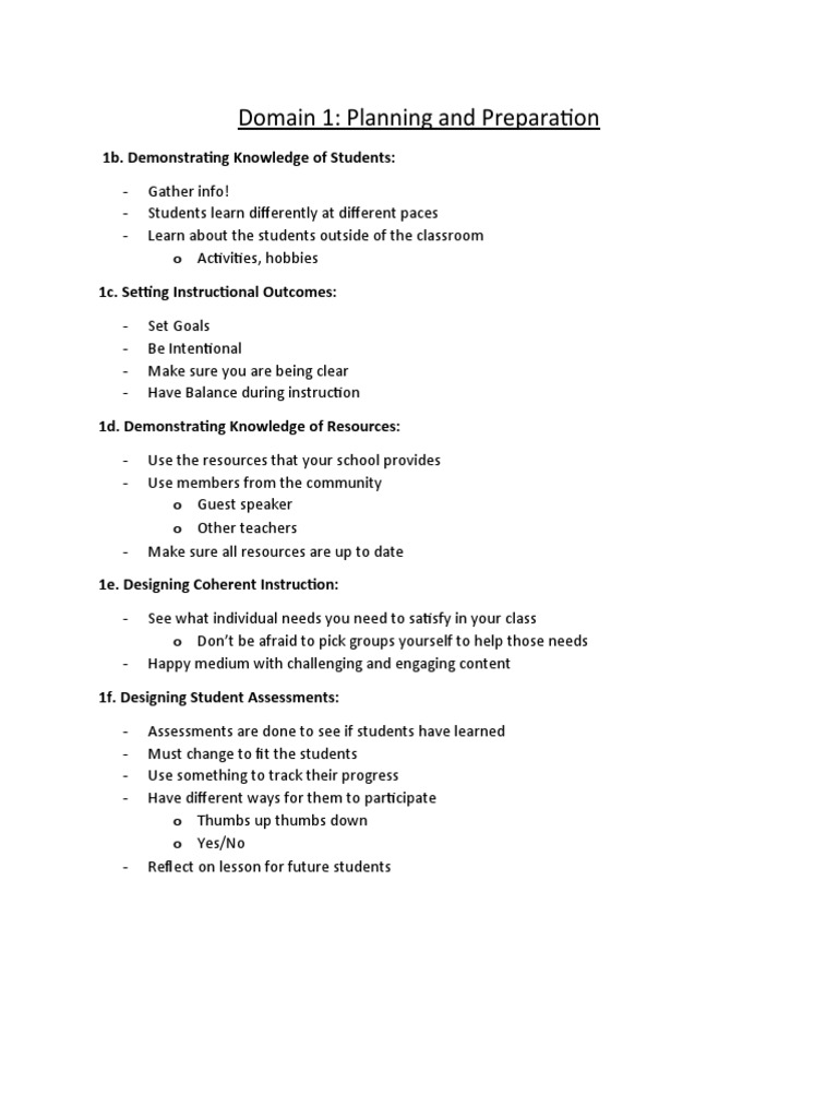 Domain 1: Effective Instructional Strategies | PDF