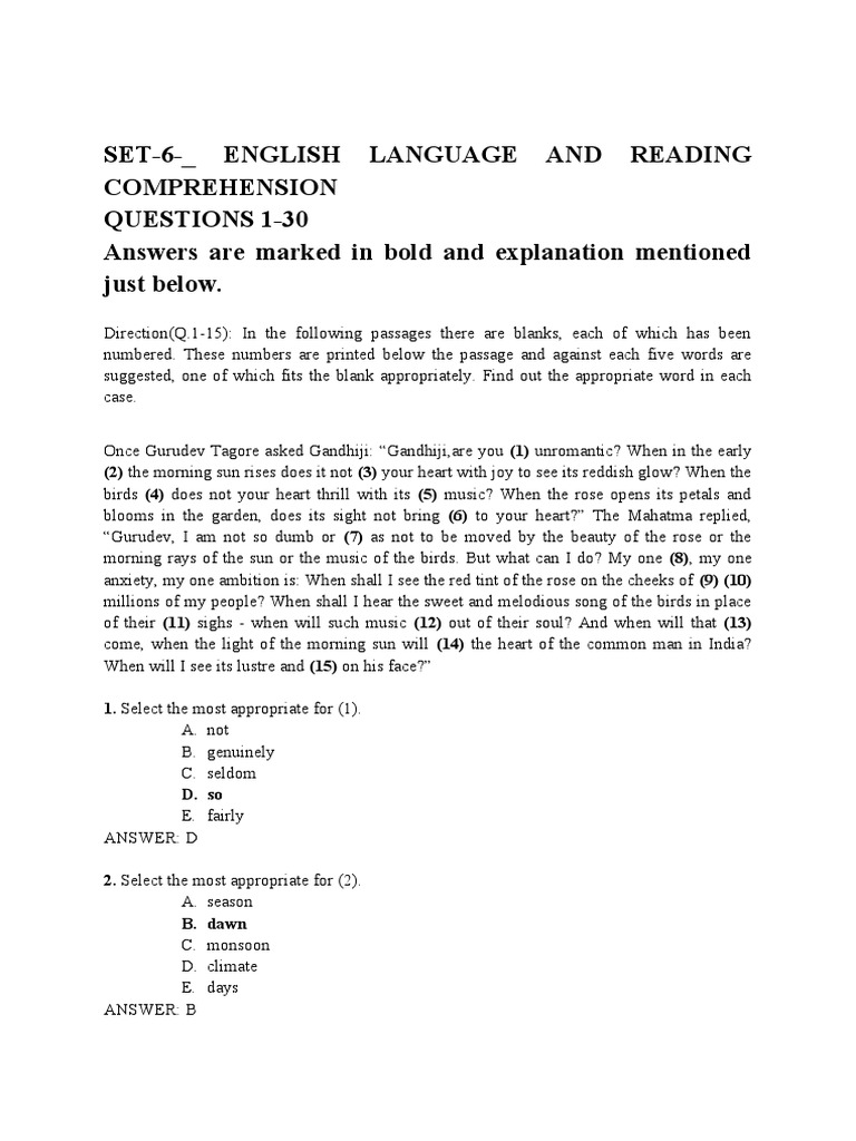 Question Set (6) b4s Eng&rc | PDF | The United States | Poverty
