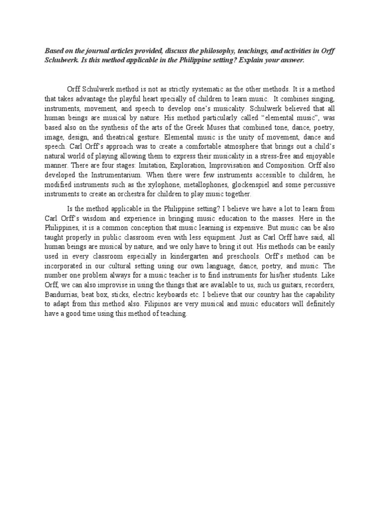 Carl Orff Schulwerk Method | PDF