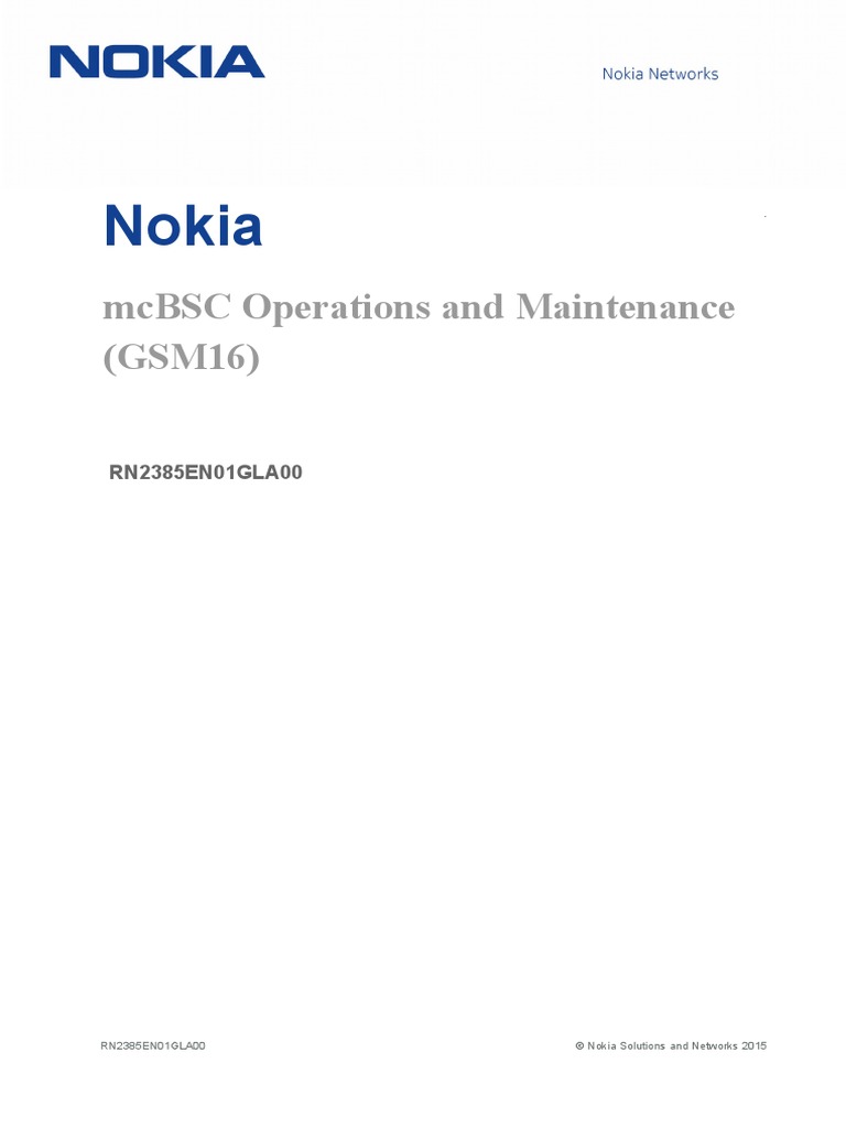 Nokia: MCBSC Operations and Maintenance (Gsm16) | PDF | Copyright | Intellectual Property