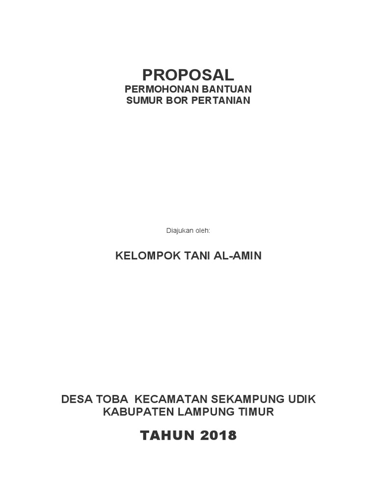 Contoh Proposal Sumur Bor Tani | PDF